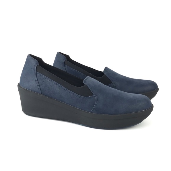 Clarks | Shoes | New Clarks Step Rose Moon Navy Blue Ortholite Shoe ...